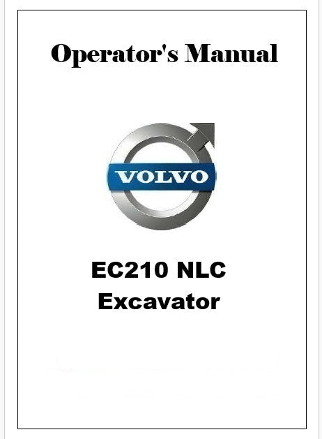 Volvo EC210 NLC Excavator Pdf Operator's Manual – Manualkarts
