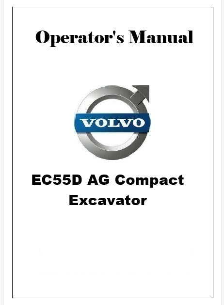 Volvo EC55D AG Compact Excavator Pdf Operator's Manual – Manualkarts